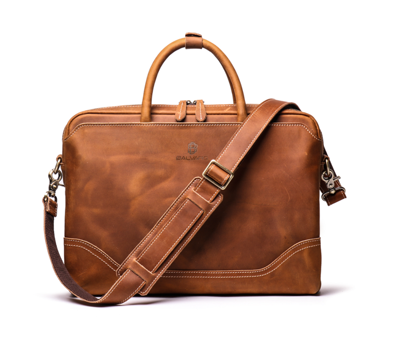 Balvaro | Vintage Leather Laptop Briefcase - High Quality & Stylish